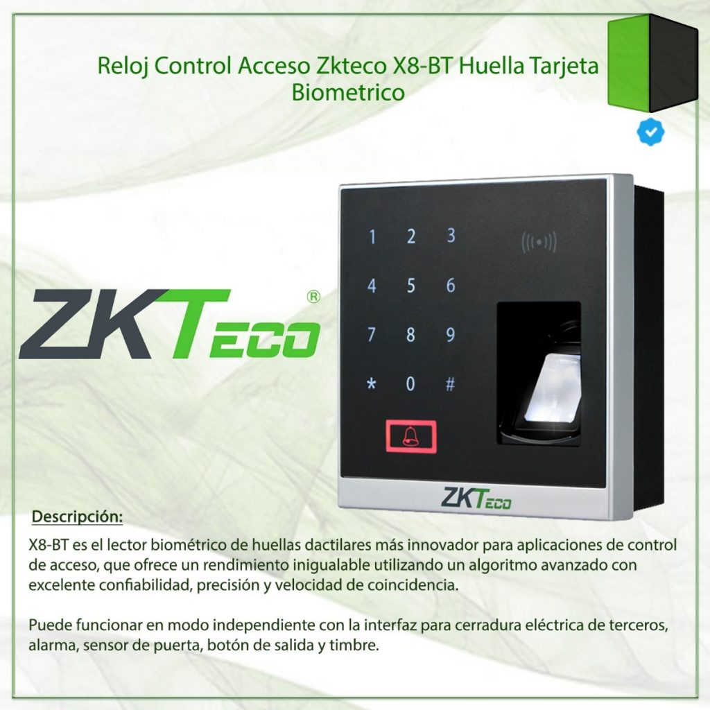 ZKTECO X8-BT-KIT - ZKPERU: ZKTECO PERU
